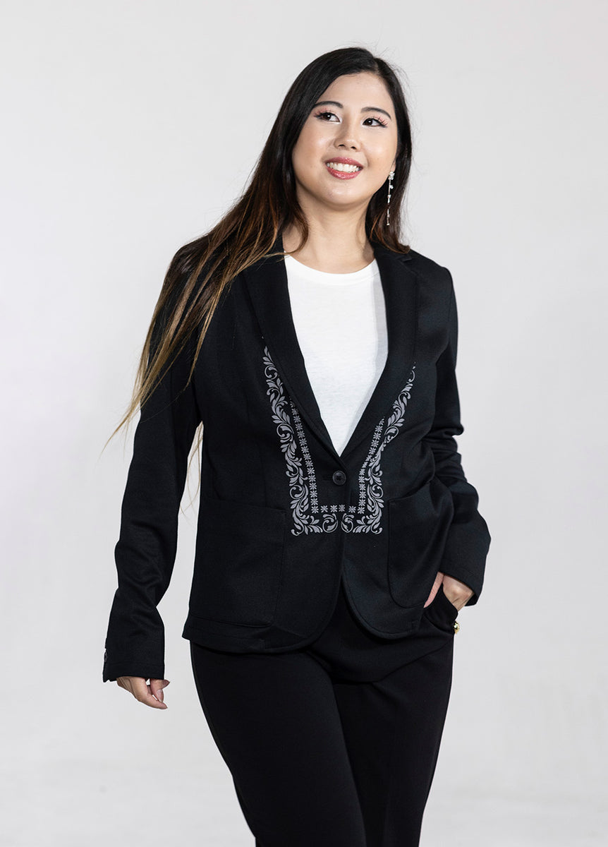 Women's Blazer with Signature Pattern – ascendapparelco